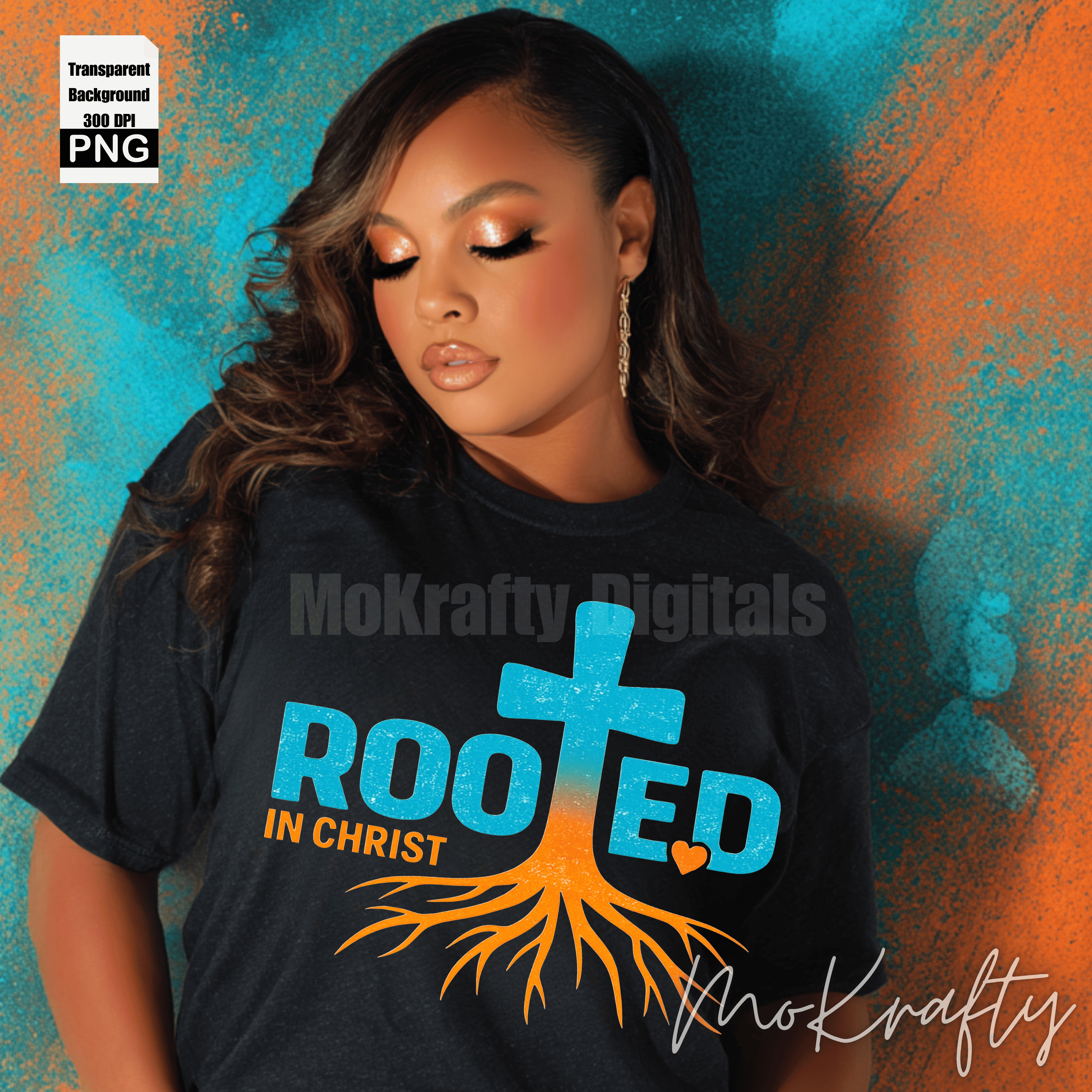 Rooted in Christ PNG, Christian Cross Roots Design, Faith Based Shirt ...