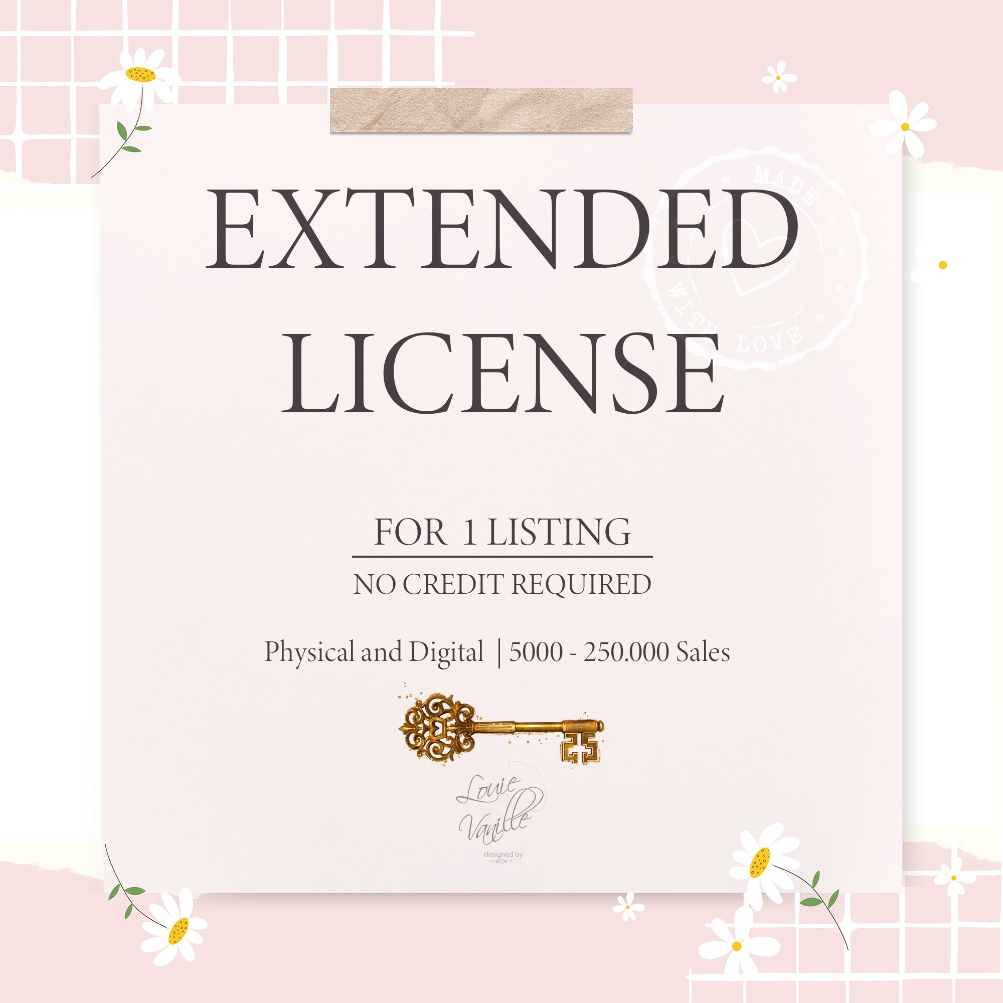 EXTENDED COMMERCIAL LICENSE – PHYSICAL & DIGITAL PRODUCTS (1 LISTING ...