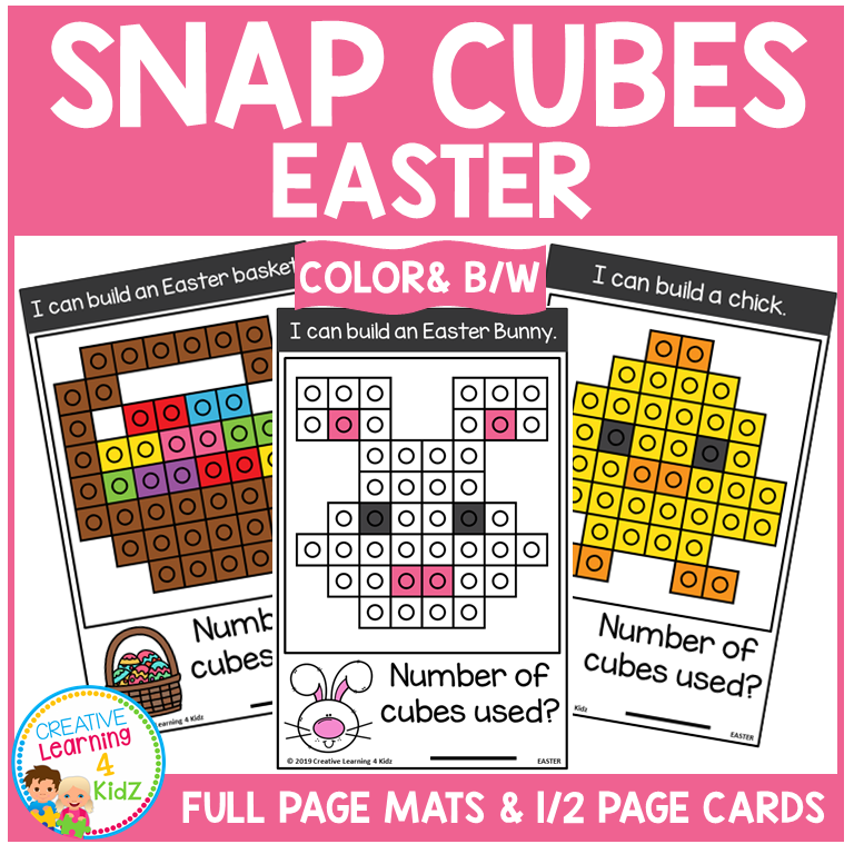 Easter Snap Cubes Build & Count Activity Math & Fine Motor Skills STEM