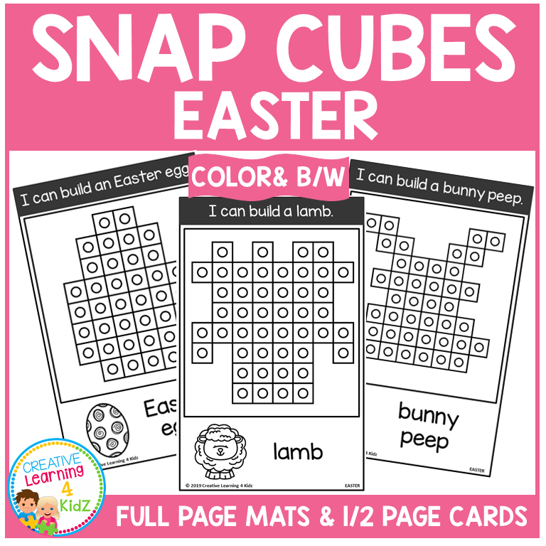 Easter Snap Cubes Build & Count Activity Math & Fine Motor Skills STEM