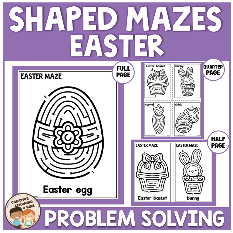 Easter Shaped Mazes Problem Solving Tracing Activity Fine Motor Skills