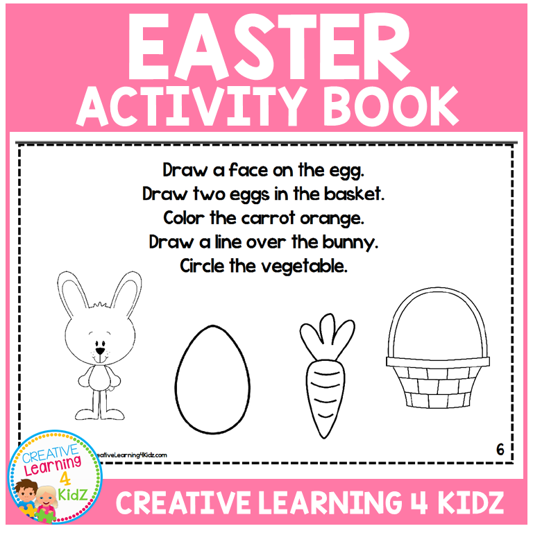 Easter Following Directions Activity Book | Fine Motor & Literacy Skills