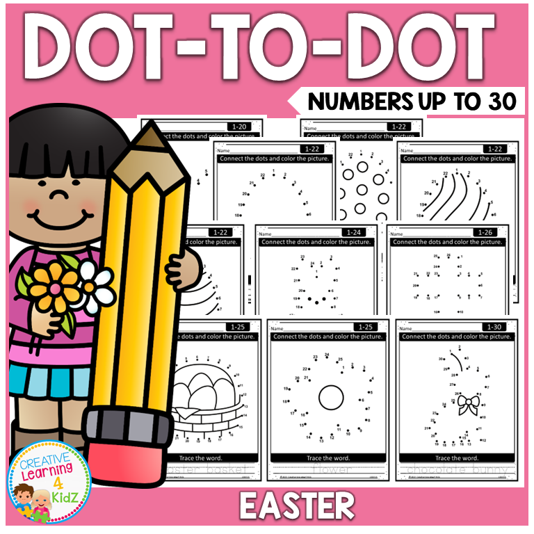 Easter Connect the Dots Worksheets | Dot to Dots Counting Activities