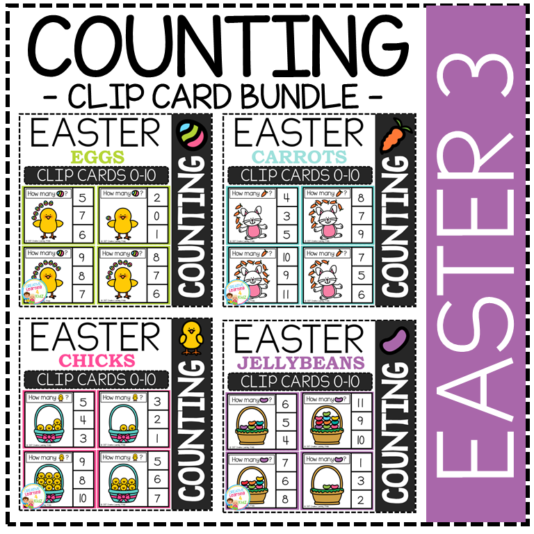 Easter Counting Picture Clip Cards Bundle 3 | Numbers 0–10 Fine Motor Math