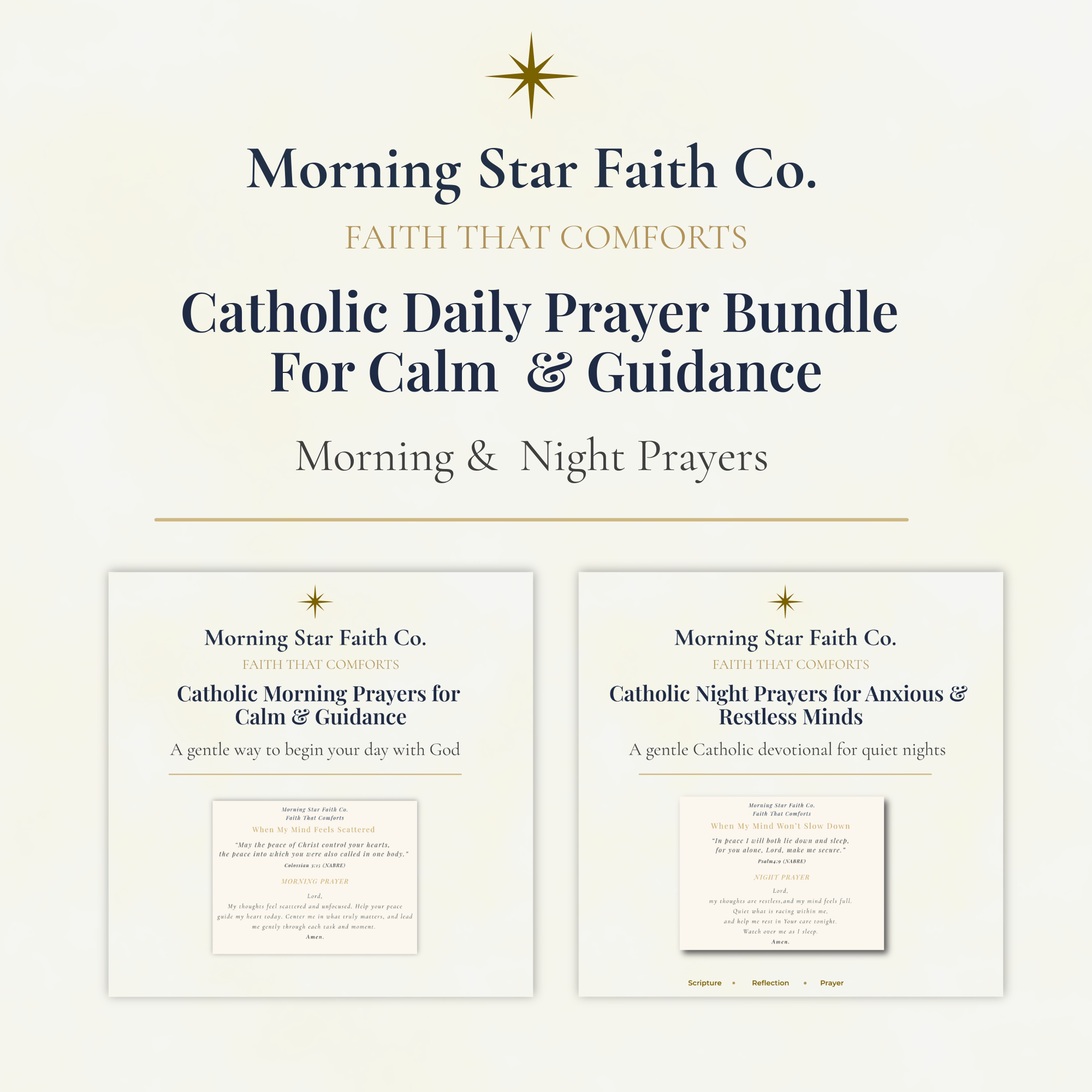 Catholic Morning and Evening Prayer Bundle for Christian Comfort ...
