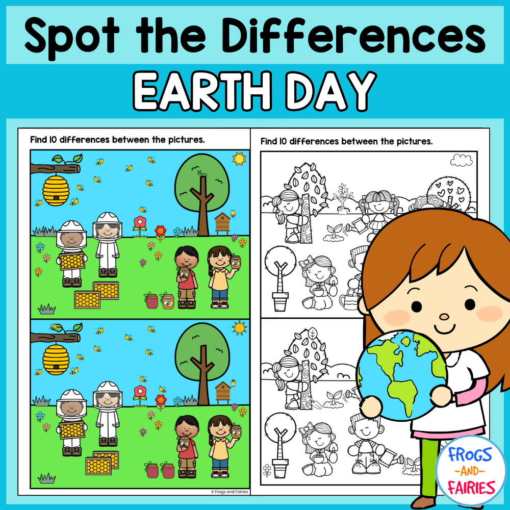 Earth Day Spot the Difference Activity Puzzles: Boost Visual Perception ...