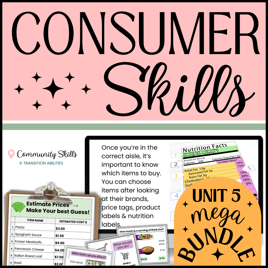 Consumer Skills MEGA BUNDLE | SPED High School Life Skills