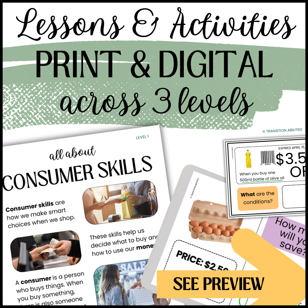 Consumer Skills MEGA BUNDLE | SPED High School Life Skills