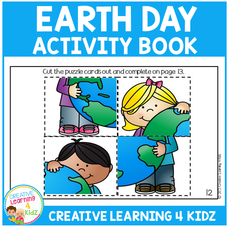 Earth Day Cut & Paste Activity Book – Recycling & Following Directions