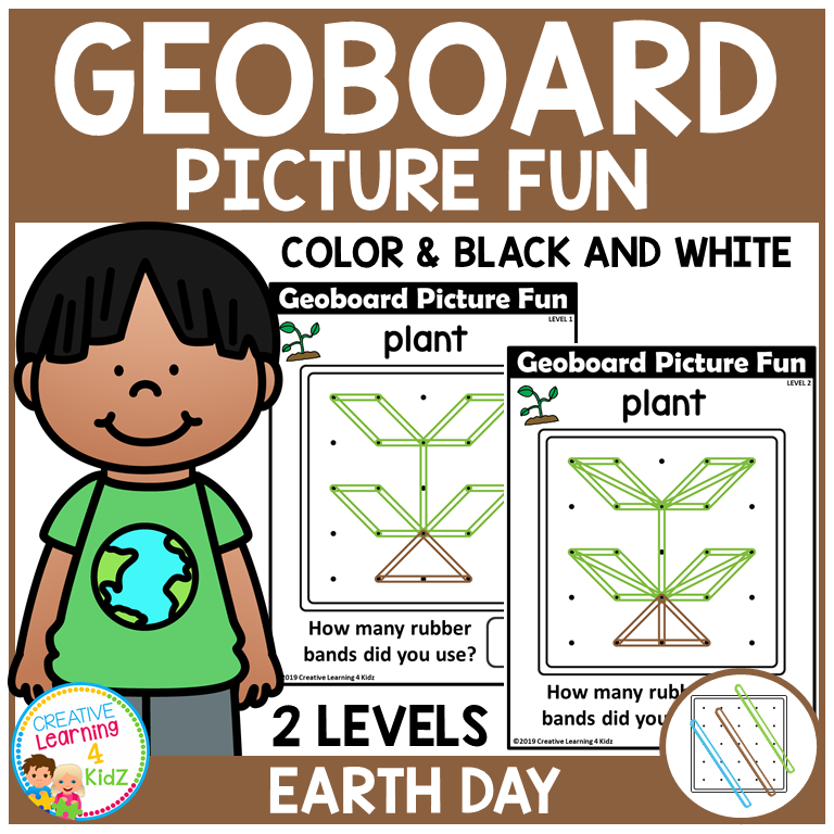 Earth Day Geoboard Picture Templates | Fine Motor & STEM Hands-On ...