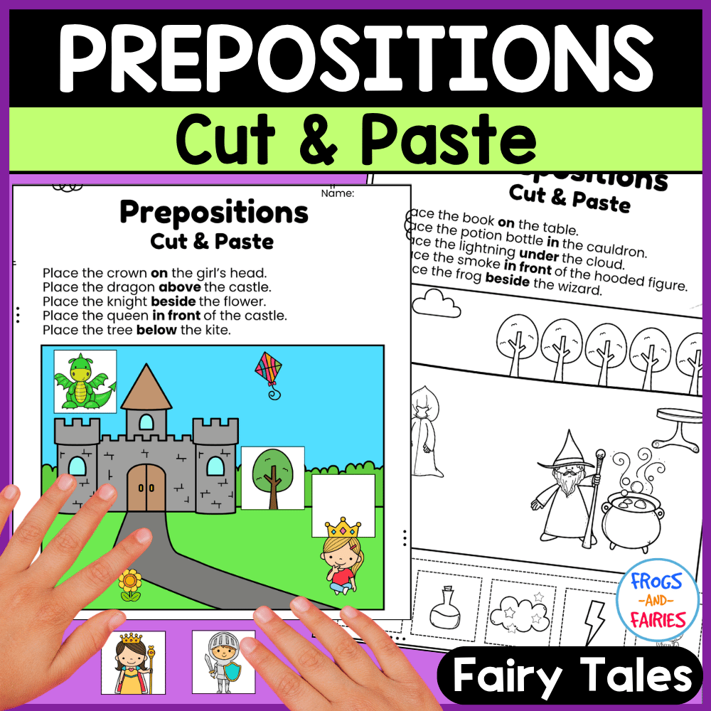 Fairy Tale Prepositions Worksheets | Cut & Paste Activities for Early ...