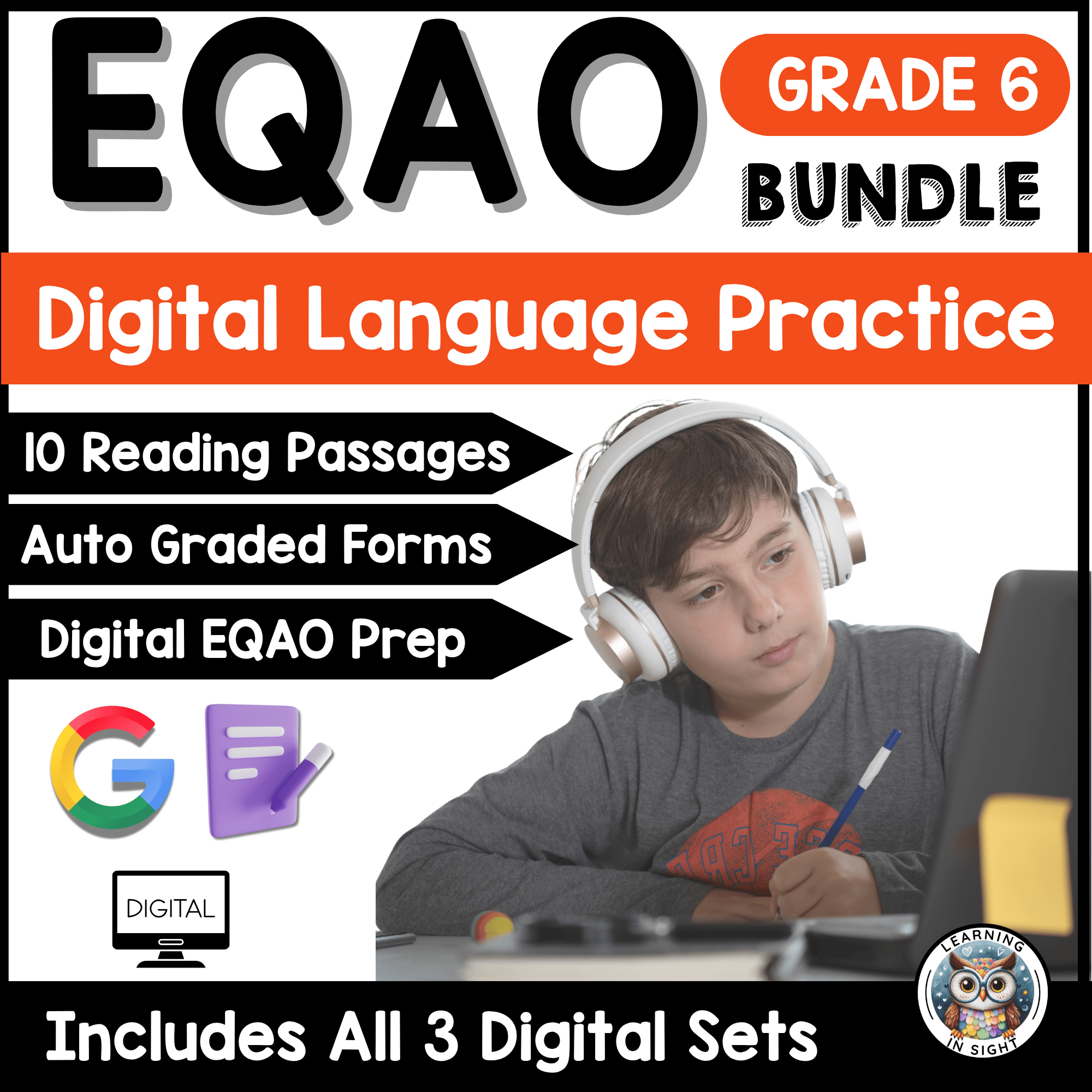 EQAO Grade 6 Language Provincial Test Prep: Digital Bundle (Sets A B C ...