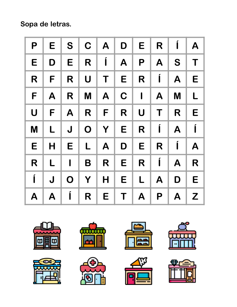 Las Tiendas - Worksheets Games - Payhip