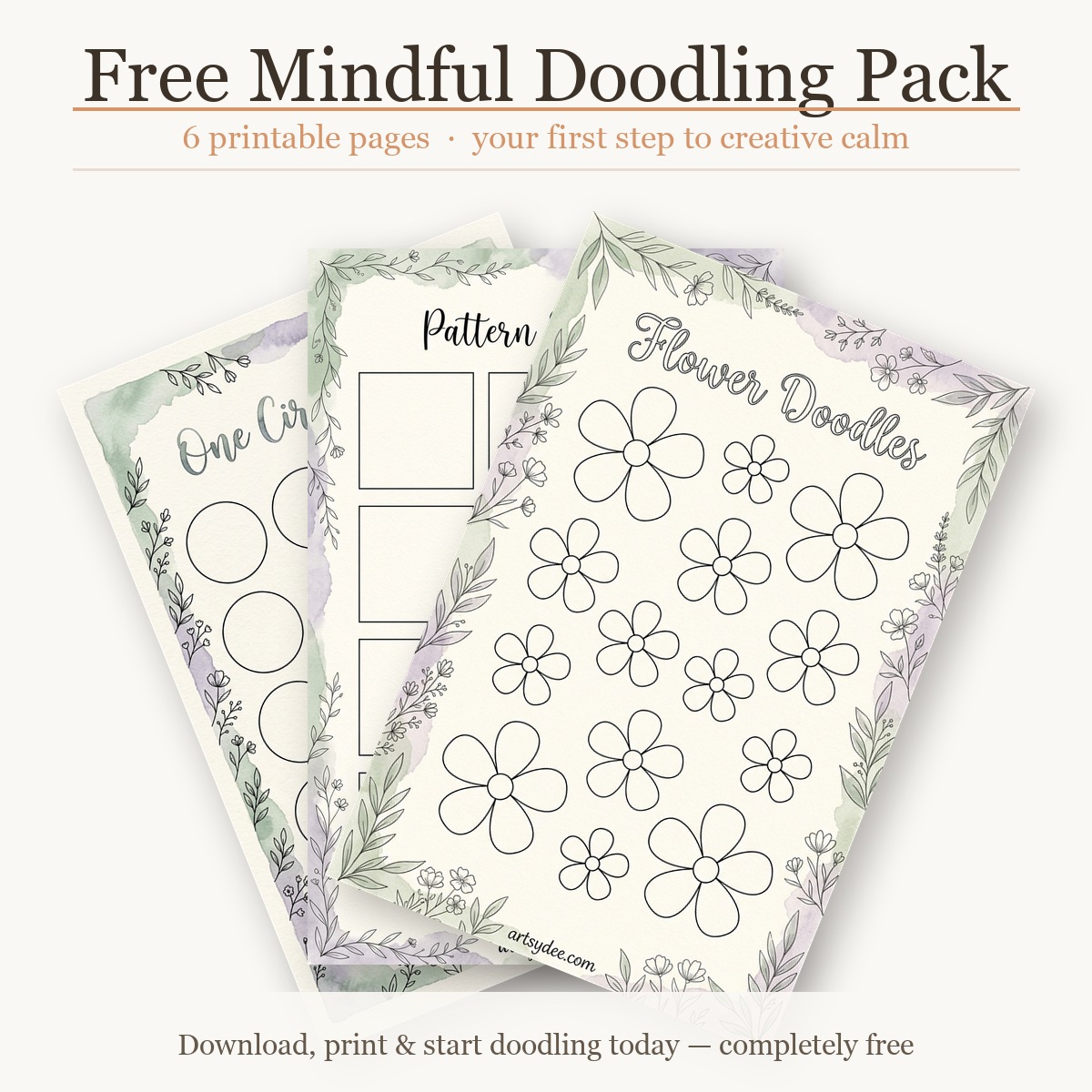 Free Mindful Doodling Starter Pack — 4 Calming Doodle Worksheets - Payhip