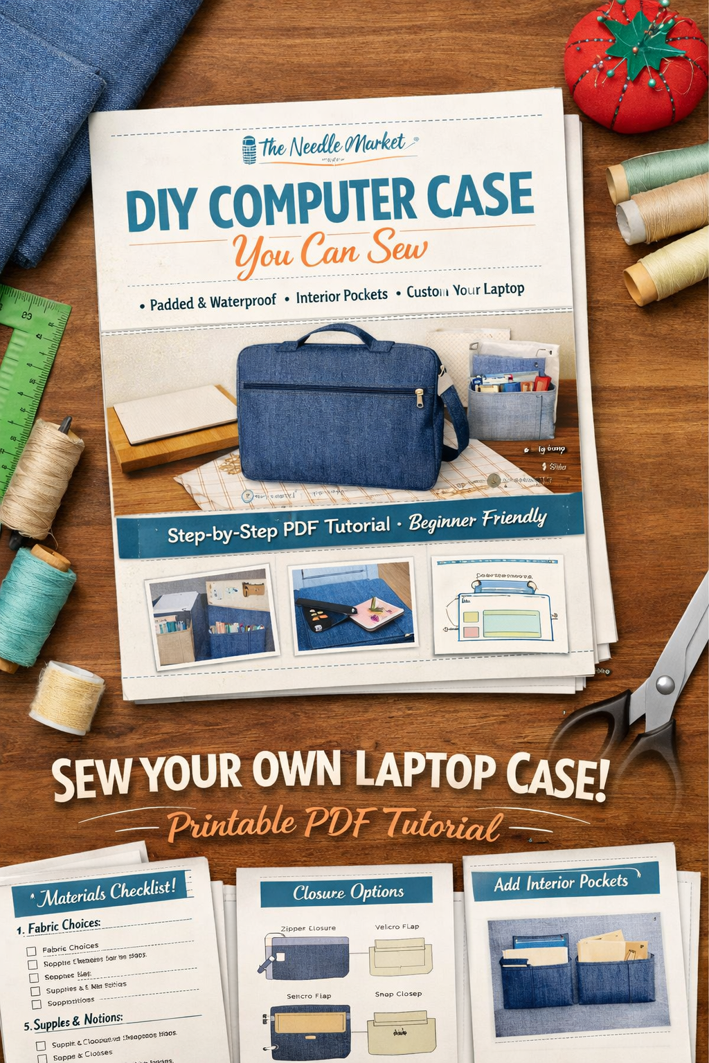 DIY Computer Case You Can Sew – Padded Laptop Sleeve PDF Tutorial