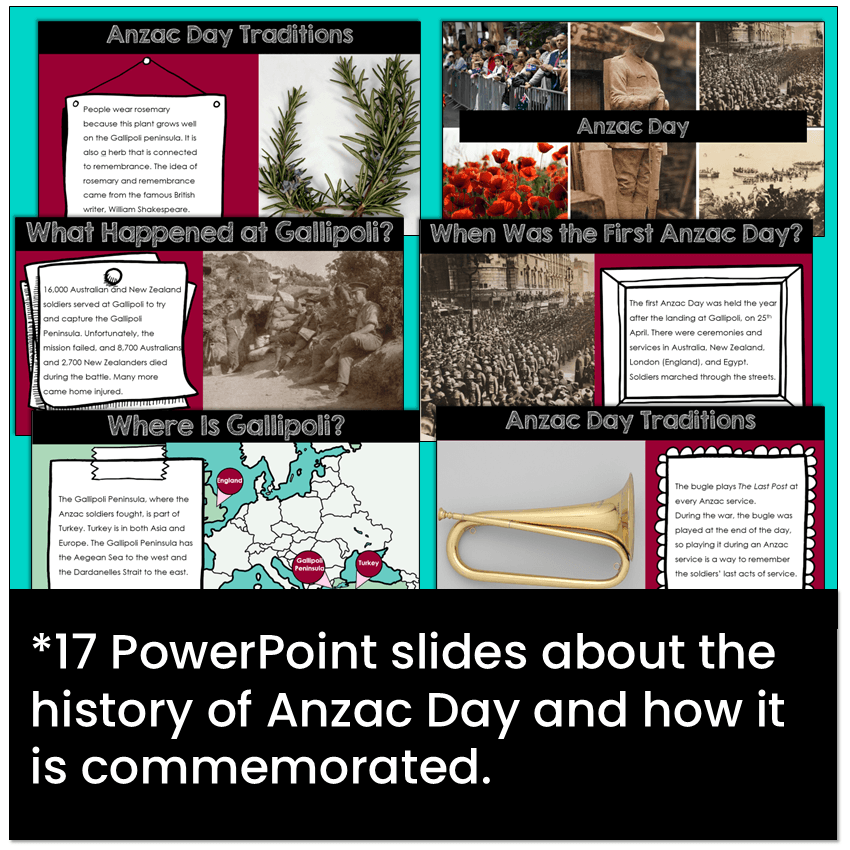 Anzac Day Activity Pack Writing Craft Digital PowerPoint Lesson Hands ...