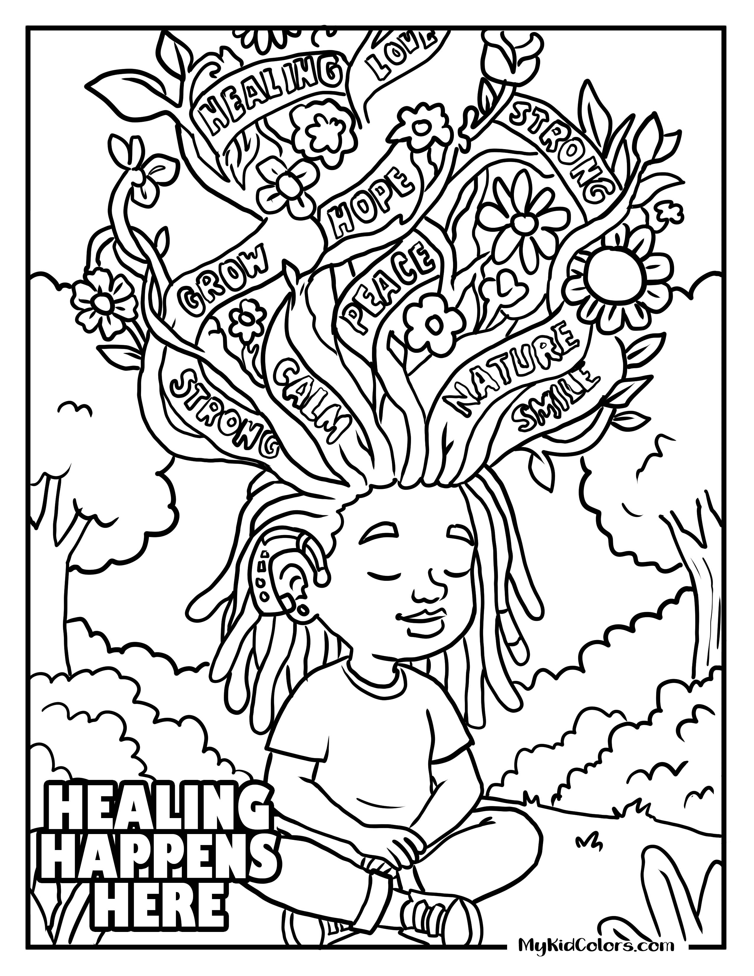 Free Hand-Drawn Inclusive Color Therapy Coloring Pages (Mindful, SEL ...