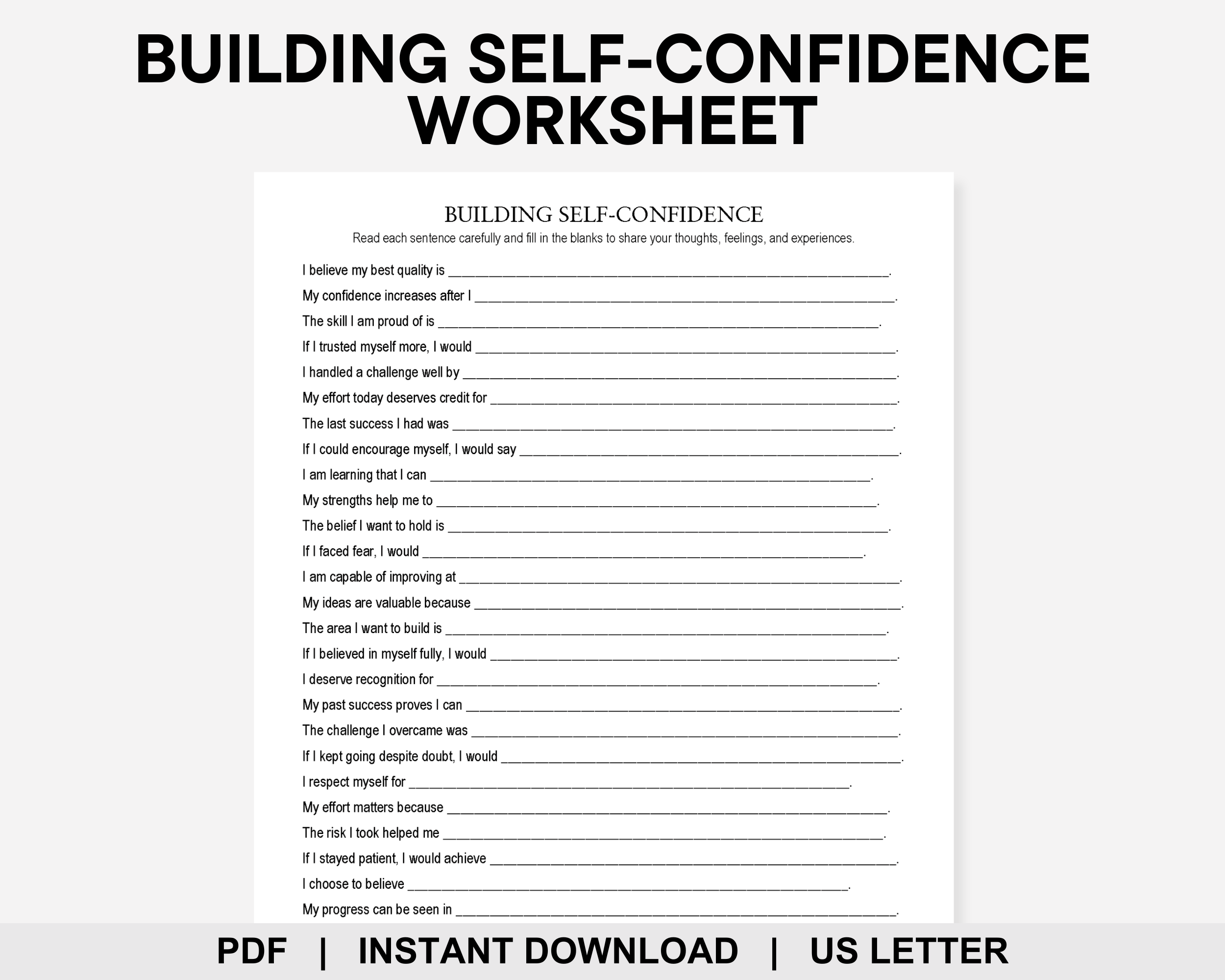 Building Self Confidence Worksheet, Confidence Building, Inner Critic ...