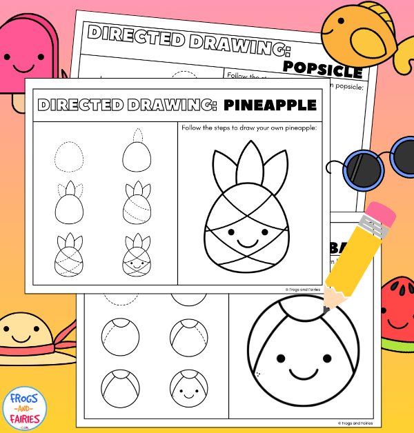 Summer Directed Drawing Worksheets – Step-by-Step Art Activities