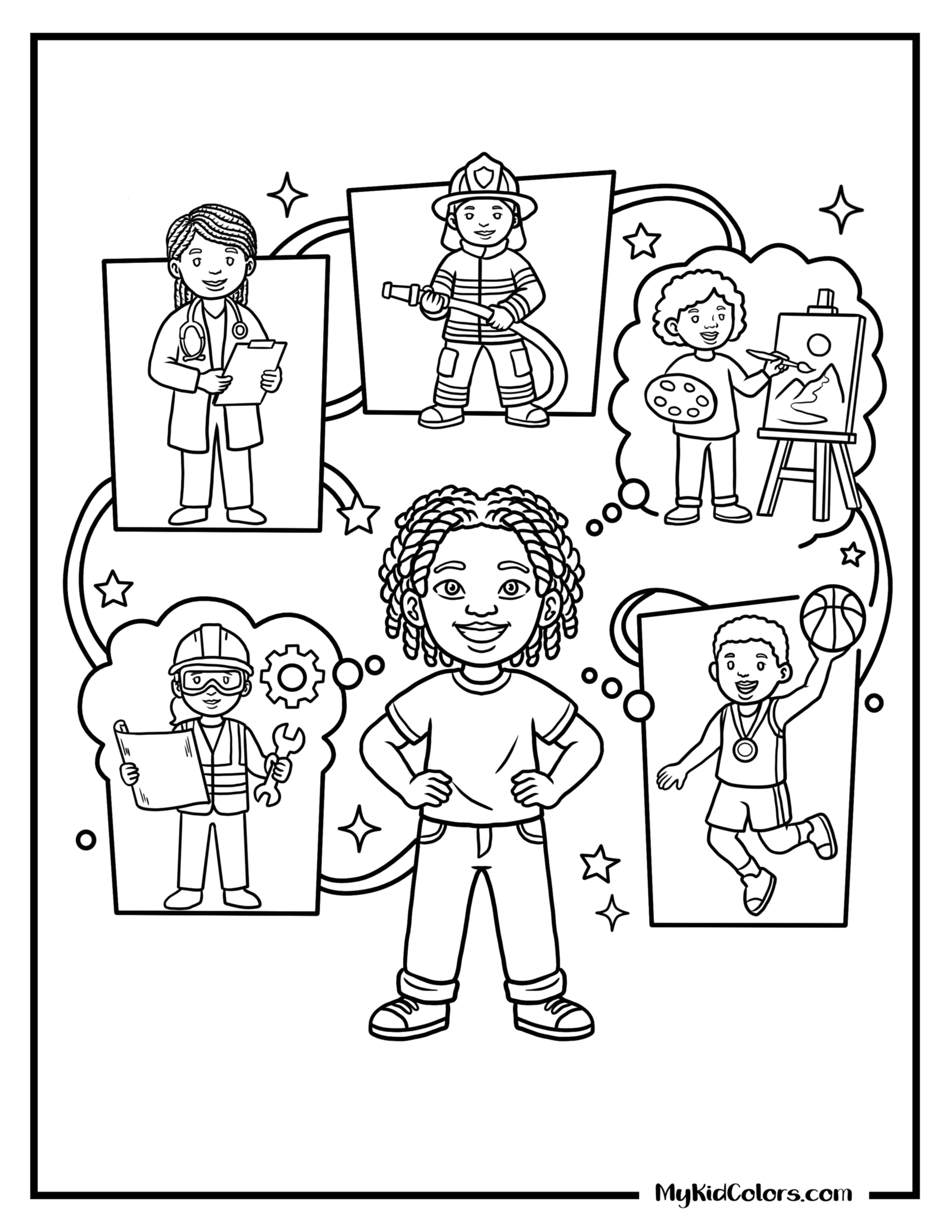 Free Hand-Drawn Inclusive All About Me Coloring Pages for Kids ...