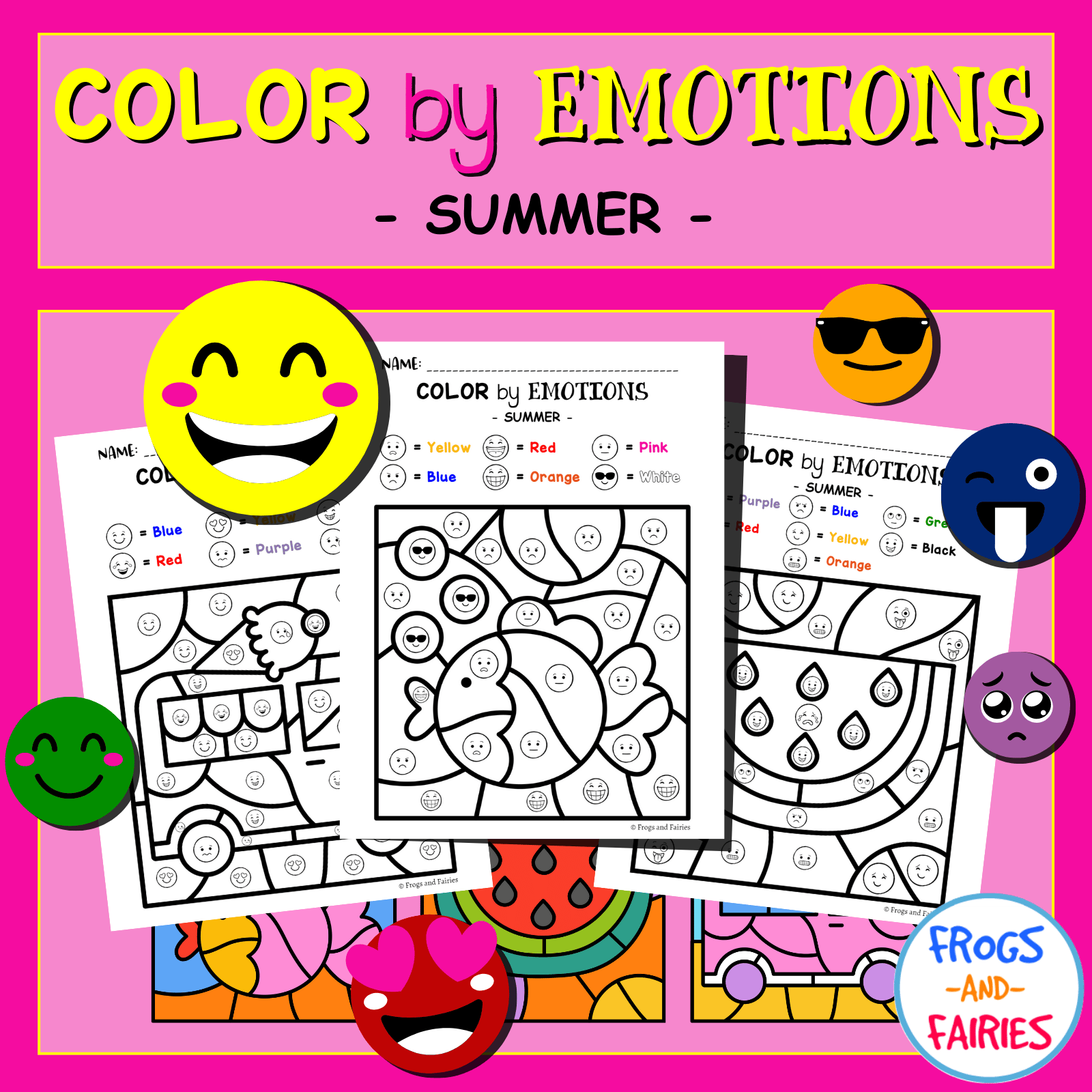 Summer Color by Code Worksheets: A Fun, No-Prep Way to Teach Kids About ...