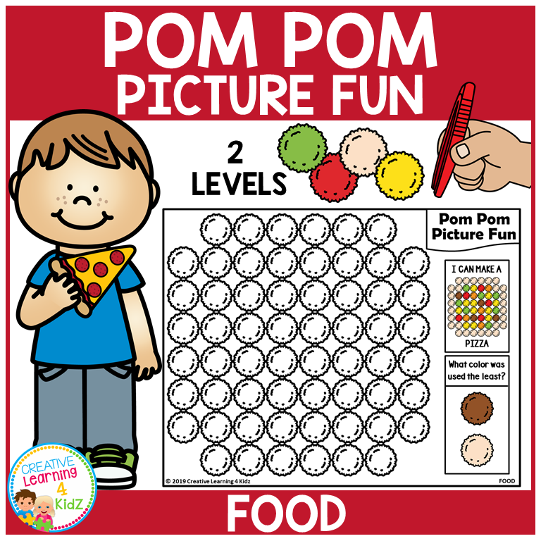 Food Pom Pom Color Matching Mats – Fine Motor Activity | Pre-K & SPED