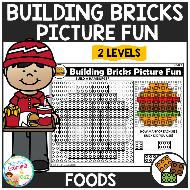 Foods Building Brick STEM Activity – LEGO® Fine‑Motor & Counting Fun