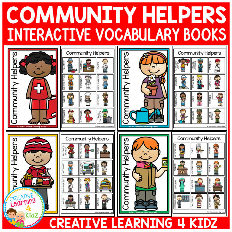 Interactive Community Helpers Books | Matching & Vocabulary Activity Set 3