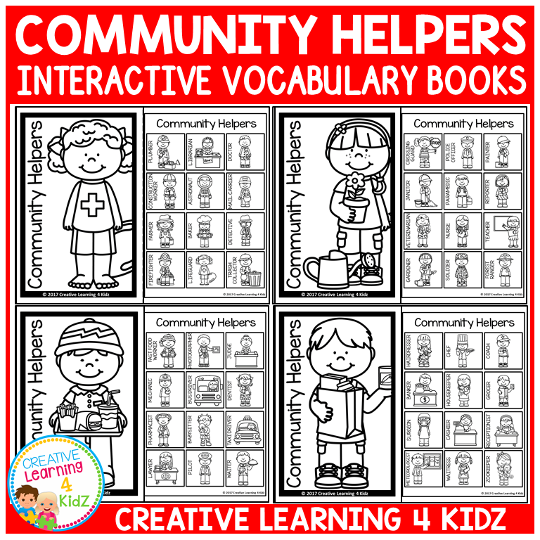 Interactive Community Helpers Books | Matching & Vocabulary Activity Set 3