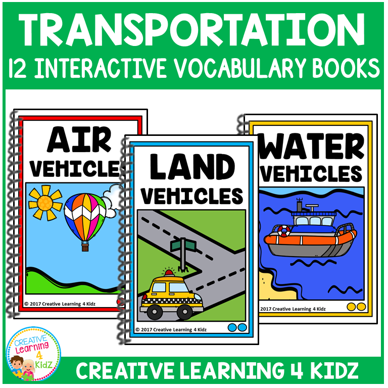 Interactive Transportation Books | Air, Land & Water Vehicle Activities