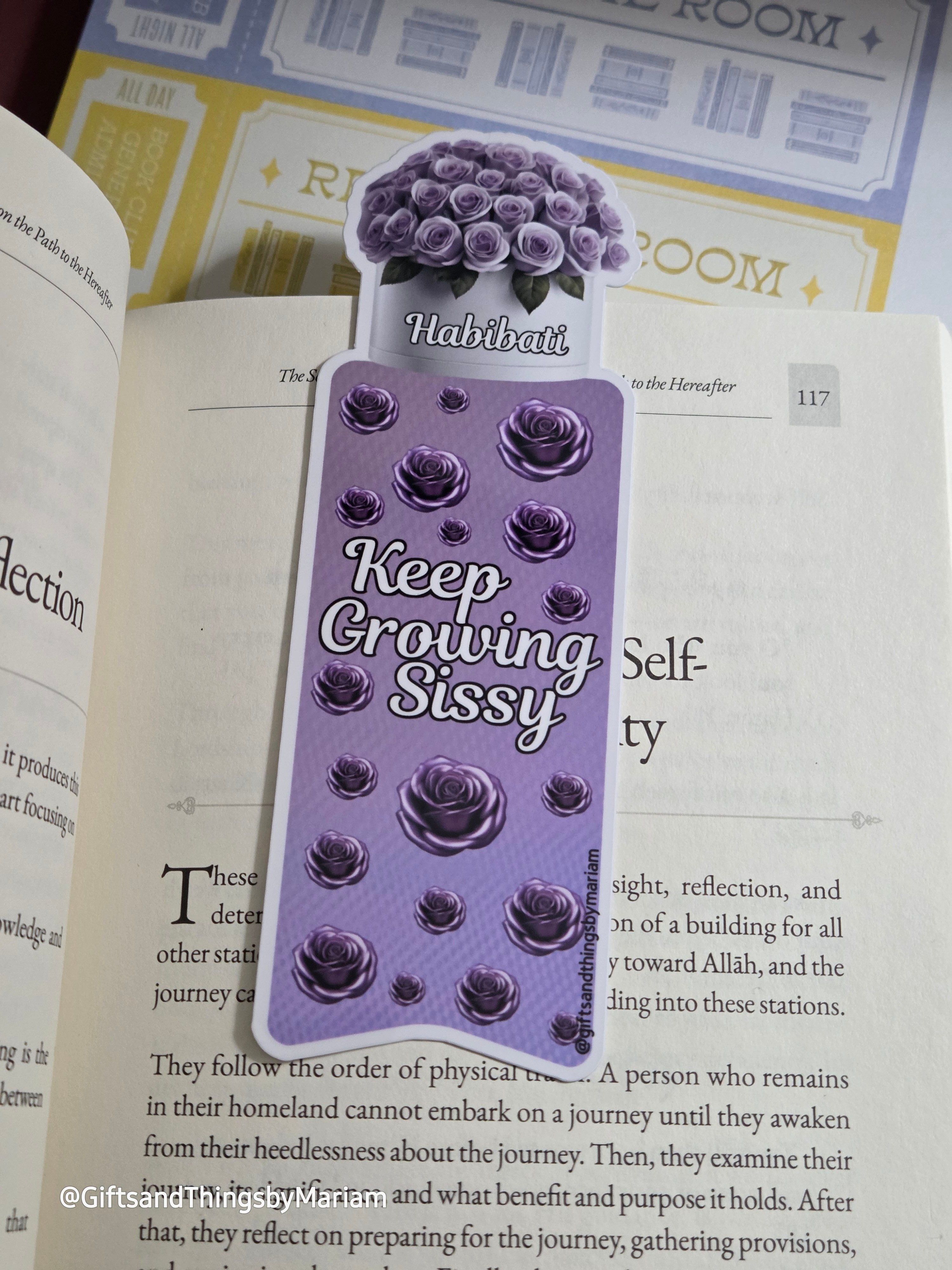 Floral Bouquet Standard Bookmark (purple roses) - Payhip