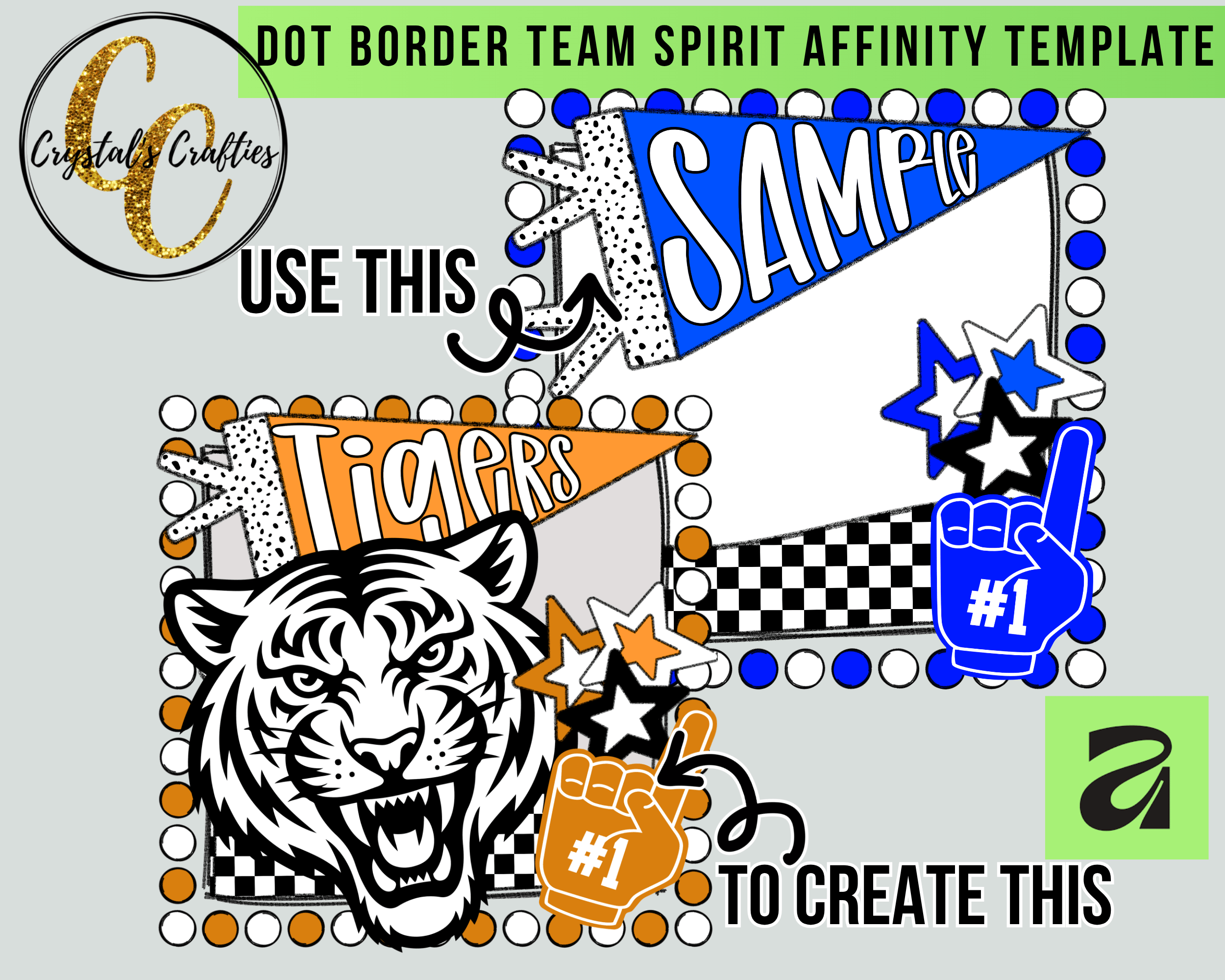 Dot Border Team Spirit Affinity Template - Payhip