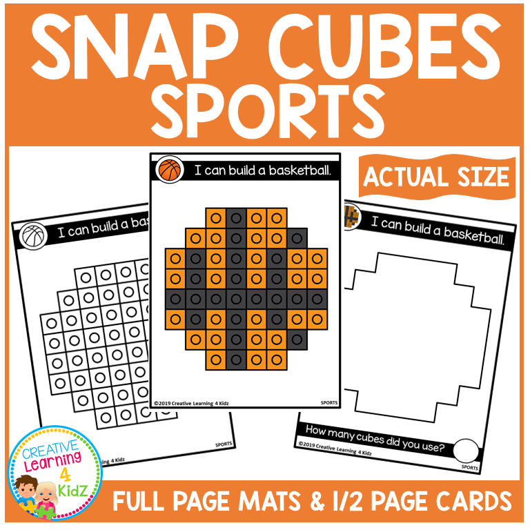 Sports Snap Cubes Build & Count Activity Math & Fine Motor Skills STEM
