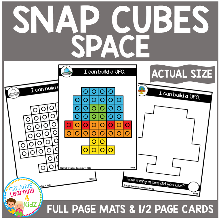Space Snap Cube Task Cards – Fine Motor & STEM Center Activity