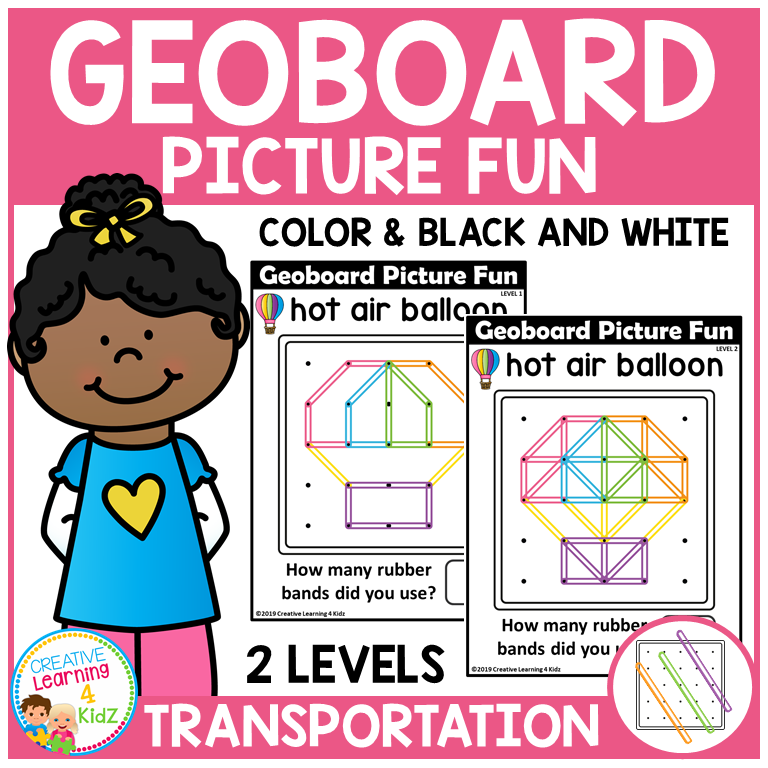 Transportation Geoboard Picture Templates | Fine Motor & STEM Hands-On ...