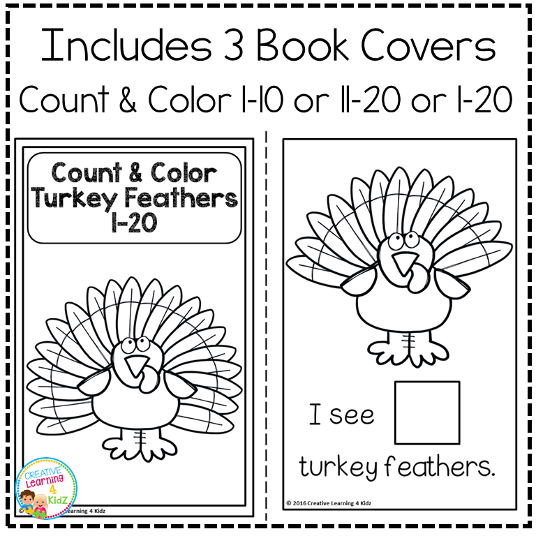 Turkey Feathers Counting Books 1–20 | Interactive Thanksgiving Math ...