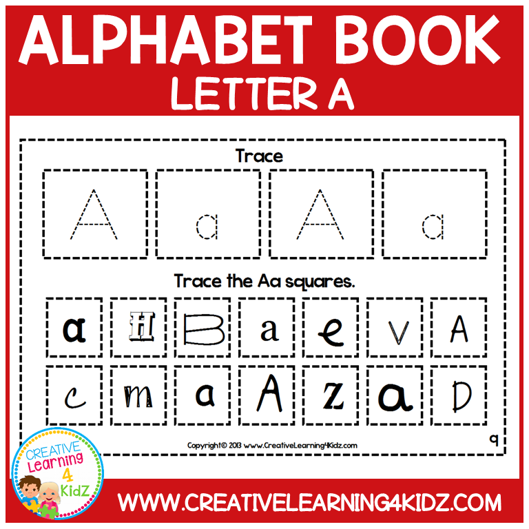 Alphabet A-Z Cut & Paste Activity Books Set – Read, Trace, Color & Match