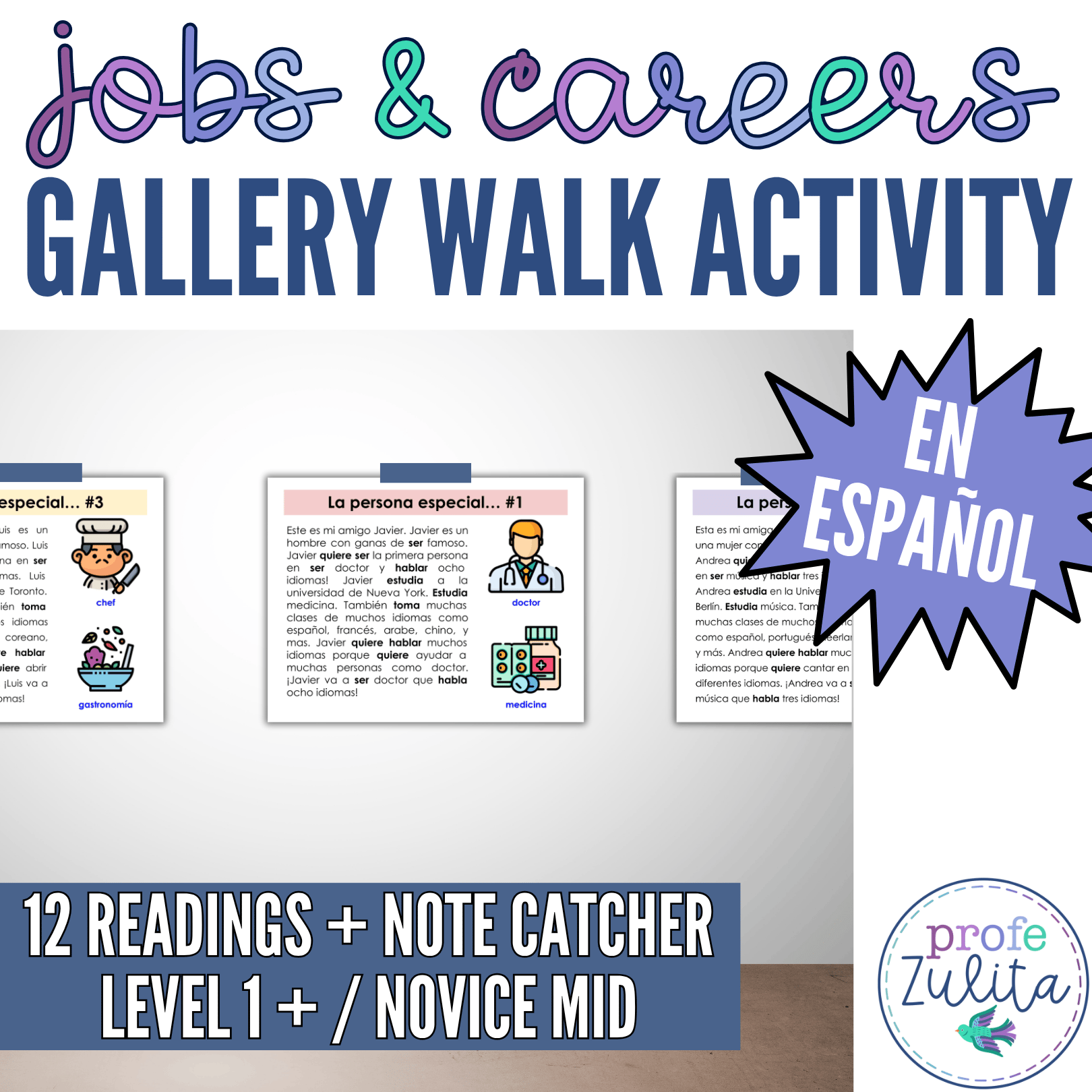 12 Spanish Jobs & Careers Readings - Gallery Walk Activity - Payhip