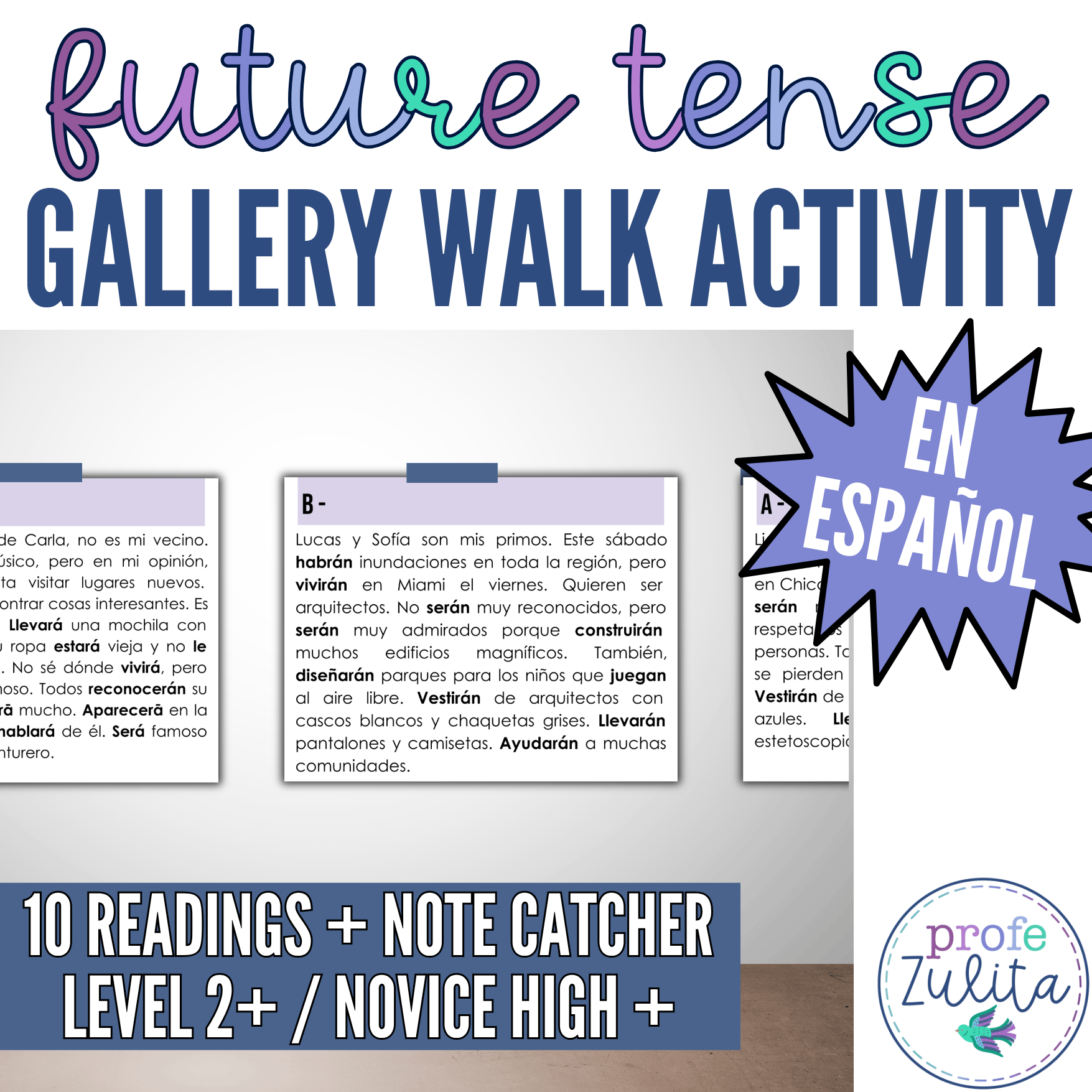 10 Spanish Future Readings - Future Tense Verb Practice Gallery Walk ...