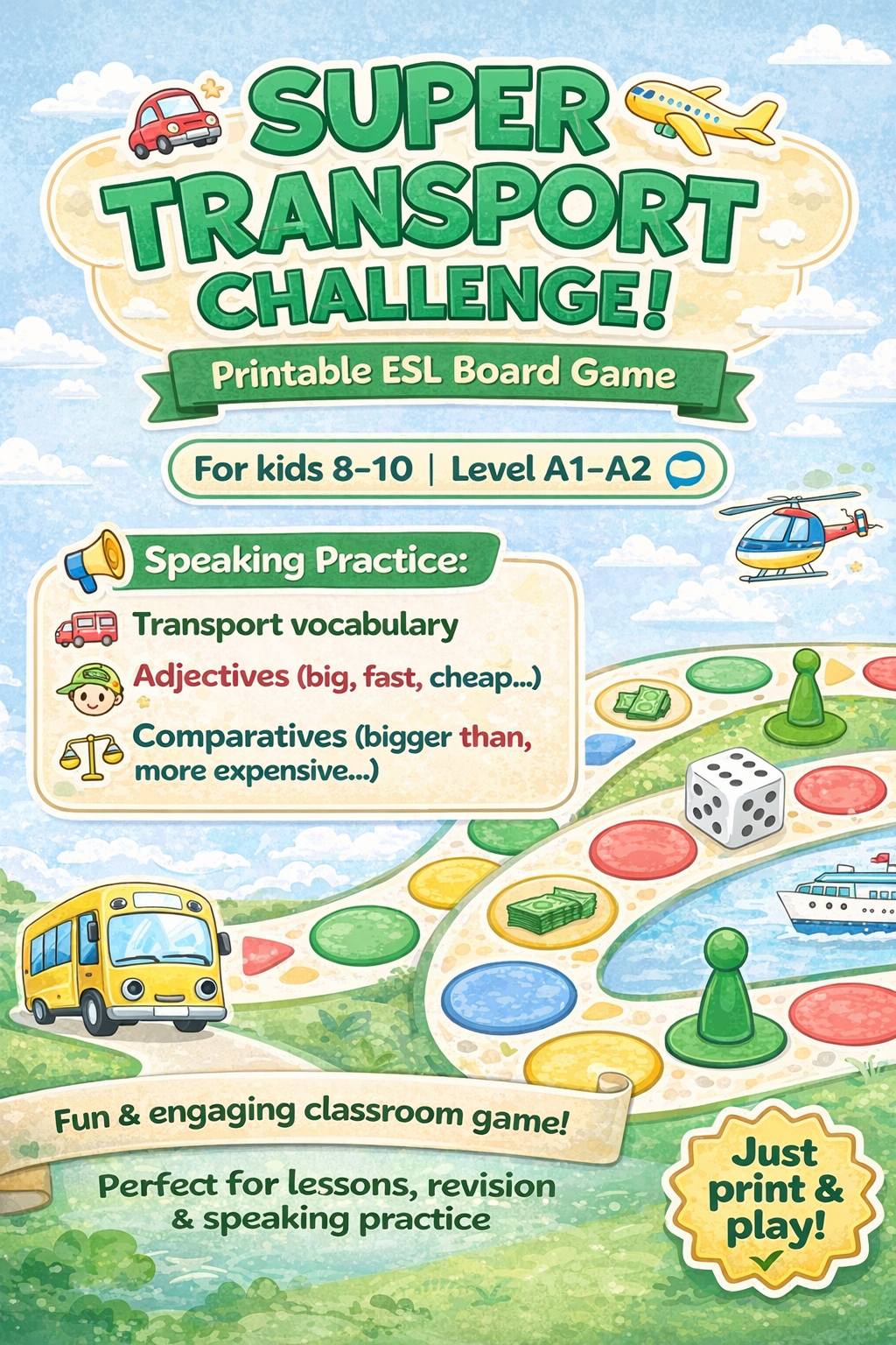 Super Transport Challenge! / Fun Board Game for ages 8-10 - Payhip