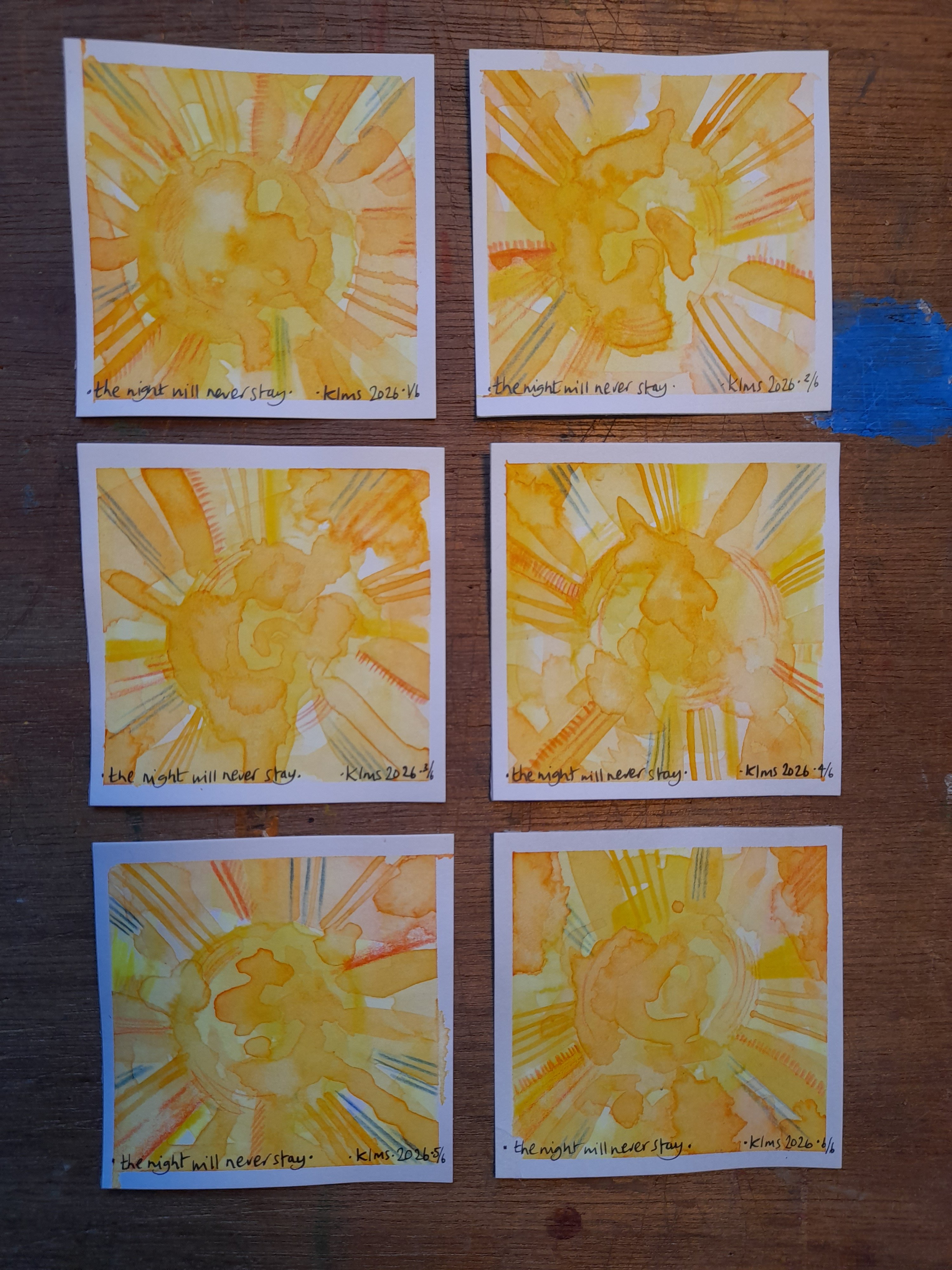 The Night Will Never Stay : Sun Series 2026 , Original Watercolour - Payhip