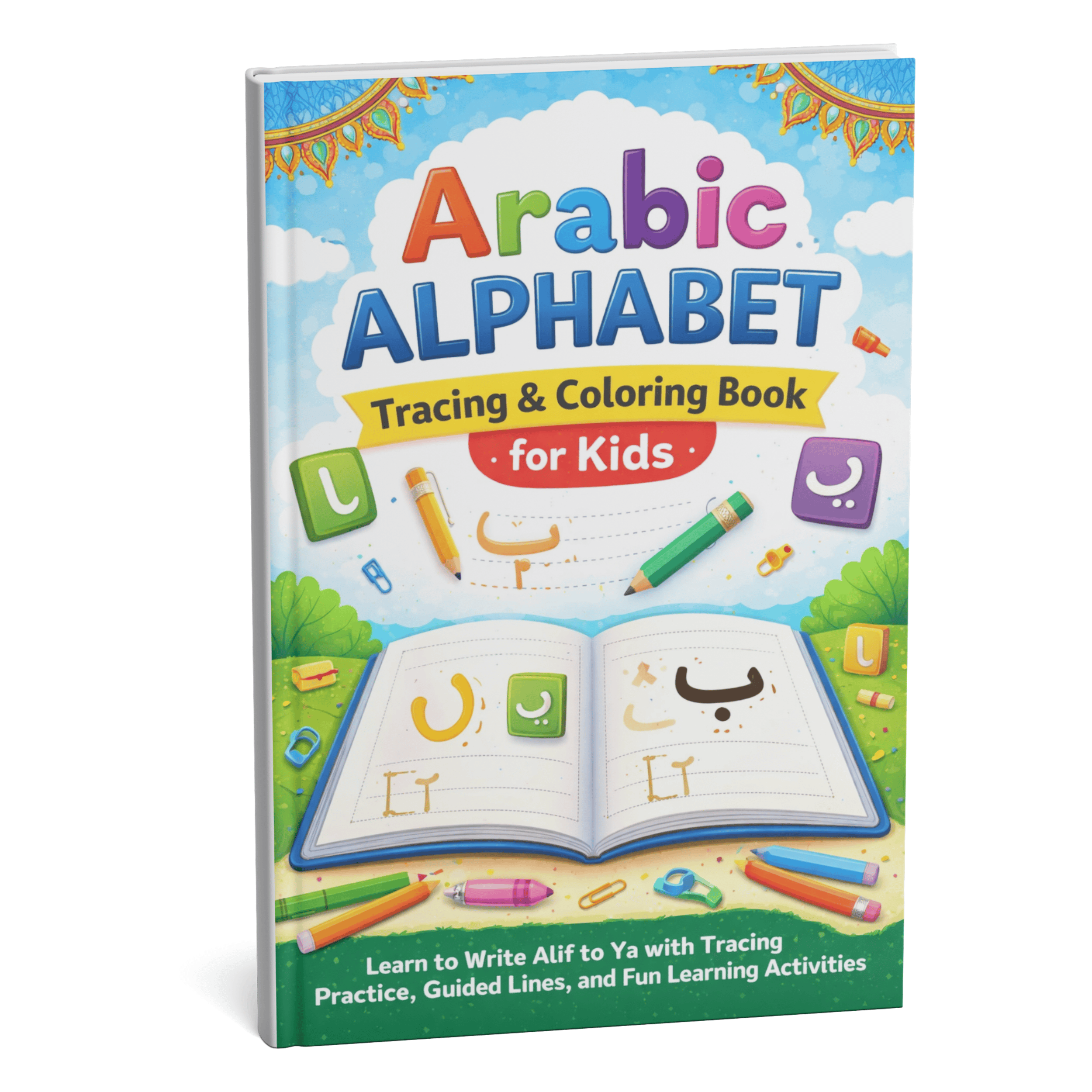 Arabic Alphabet Tracing & Coloring Book for Kids (Ages 3–7) – Learn ...