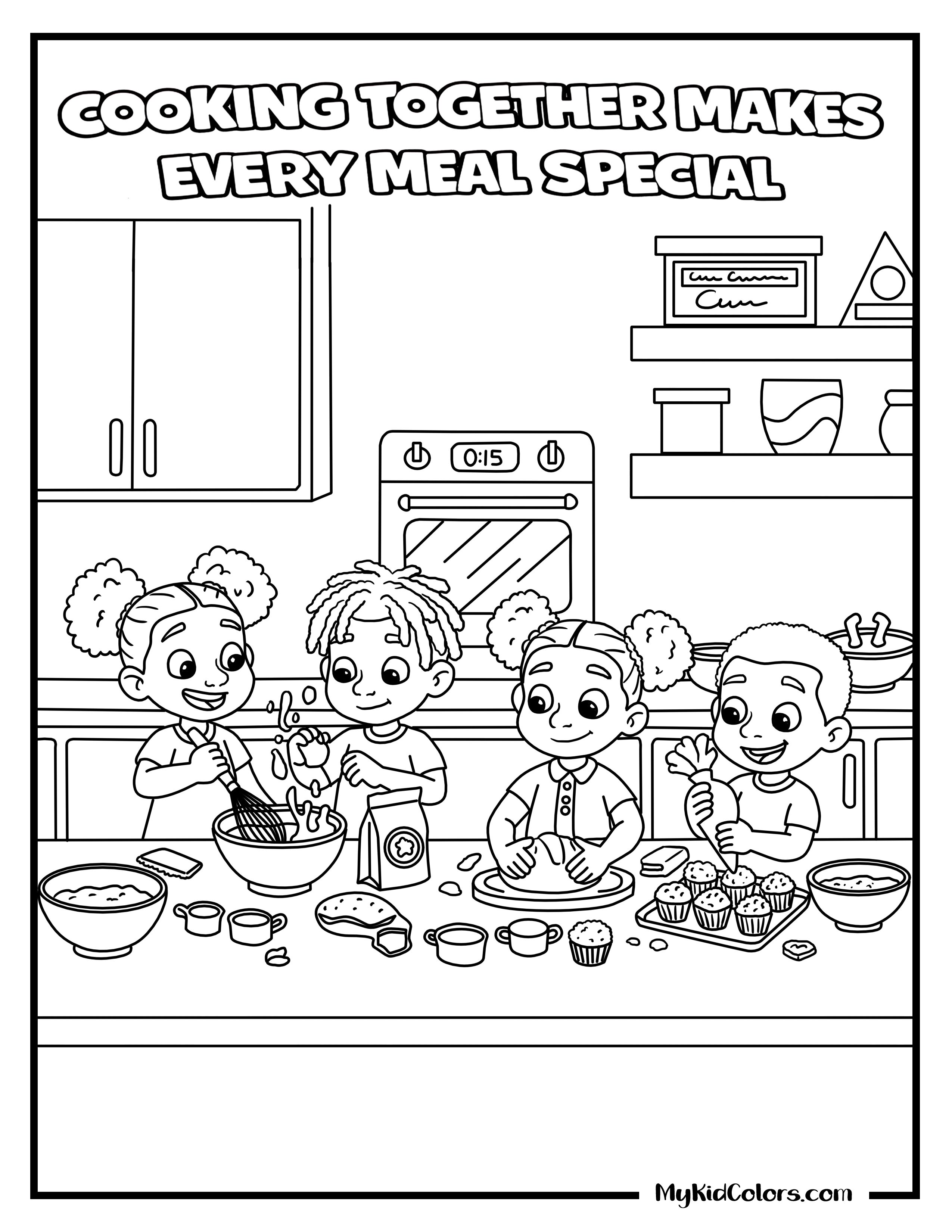 Free Hand-Drawn Inclusive Cooking & Kitchen Coloring Pages for Kids ...