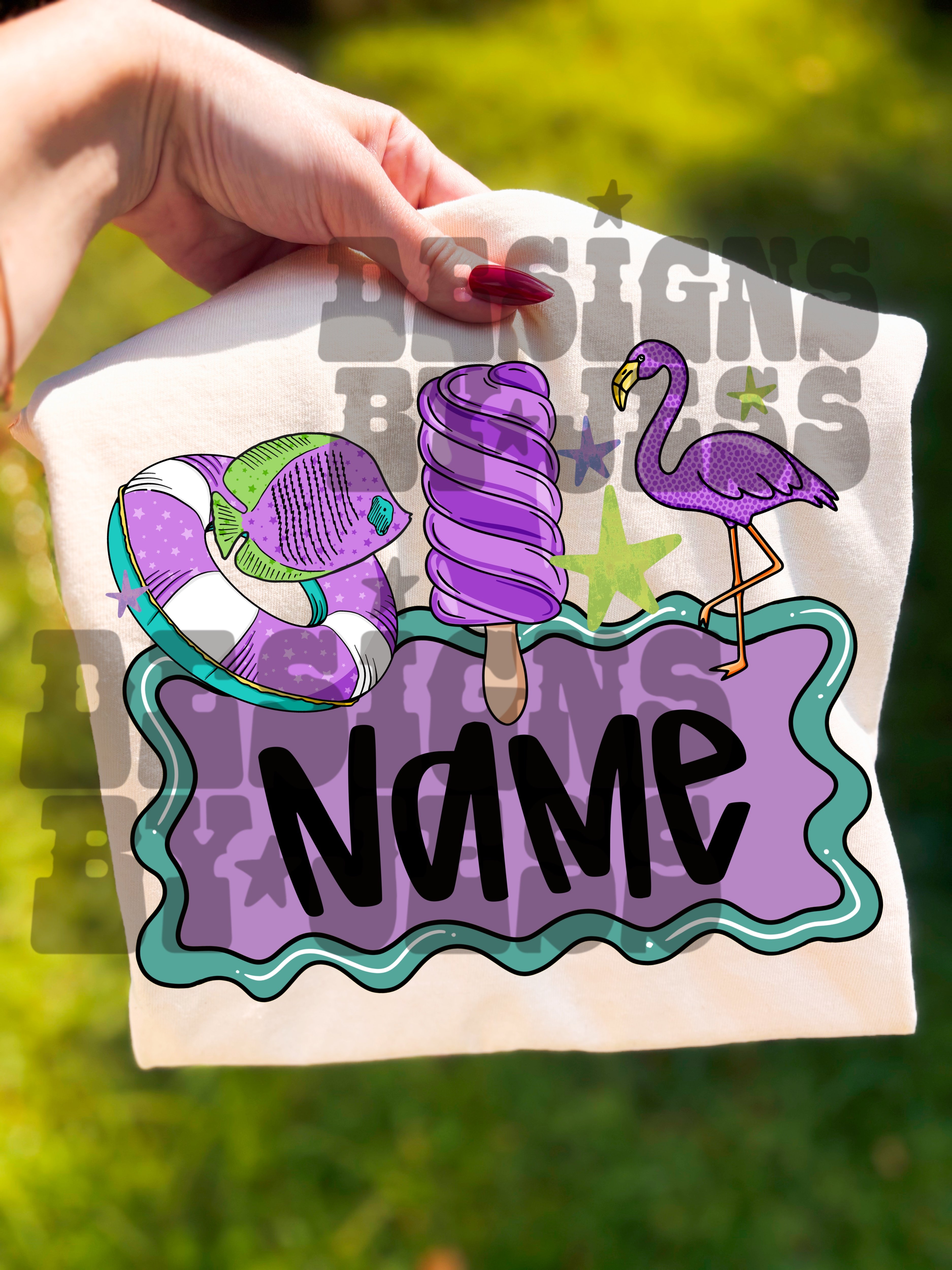 Purple summer name plate - Payhip