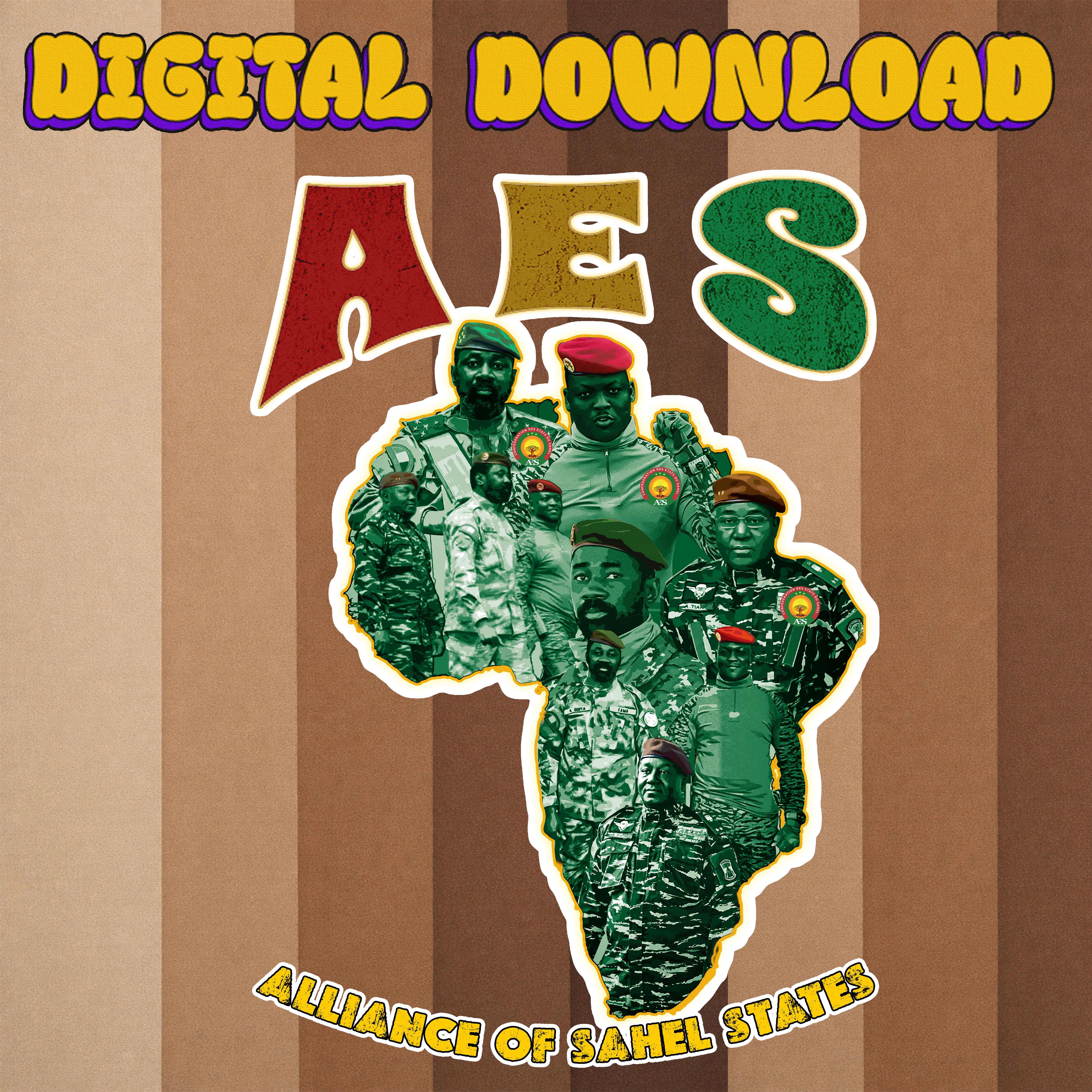 Alliance of Sahel states AES Digital download PNG Ibrahim Traore Assimi ...