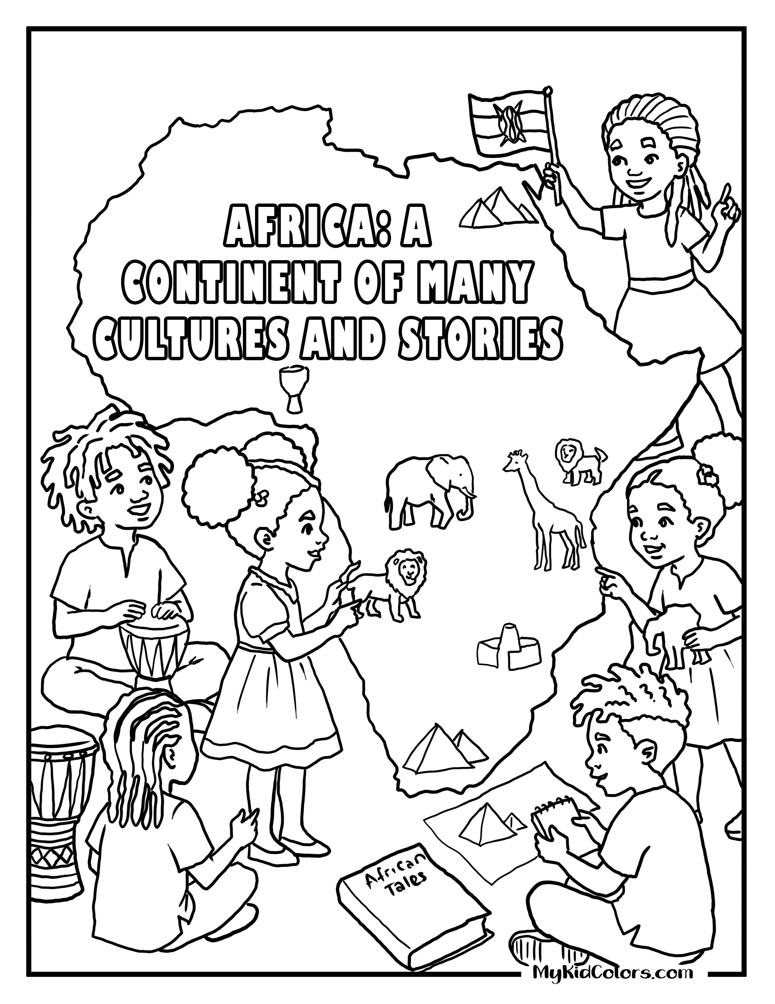 Free Hand-Drawn Inclusive African Countries Coloring Pages (Africa Map ...