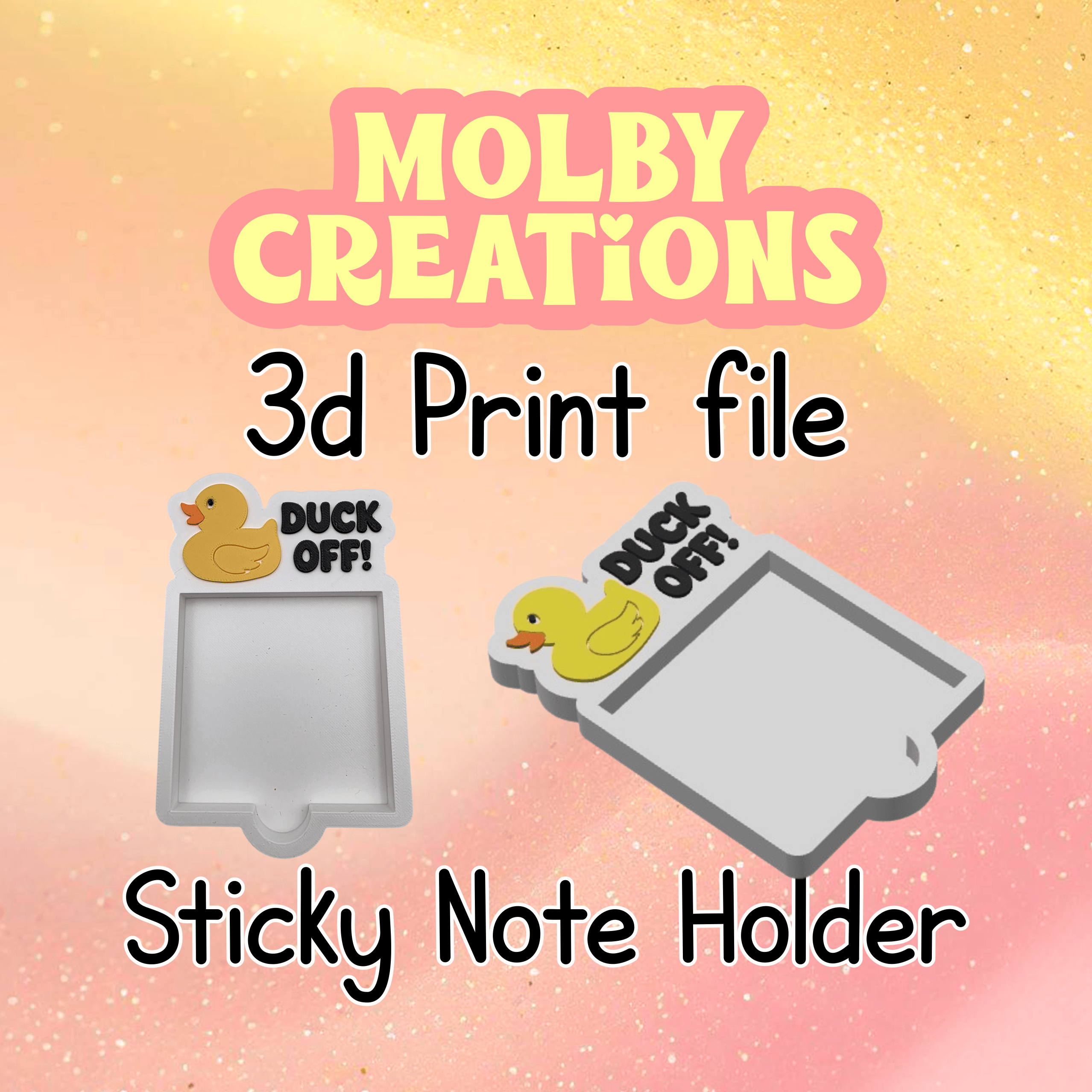 Duck Off! Sticky Note Holder 3D Print File | STL & 3MF | Funny Office ...
