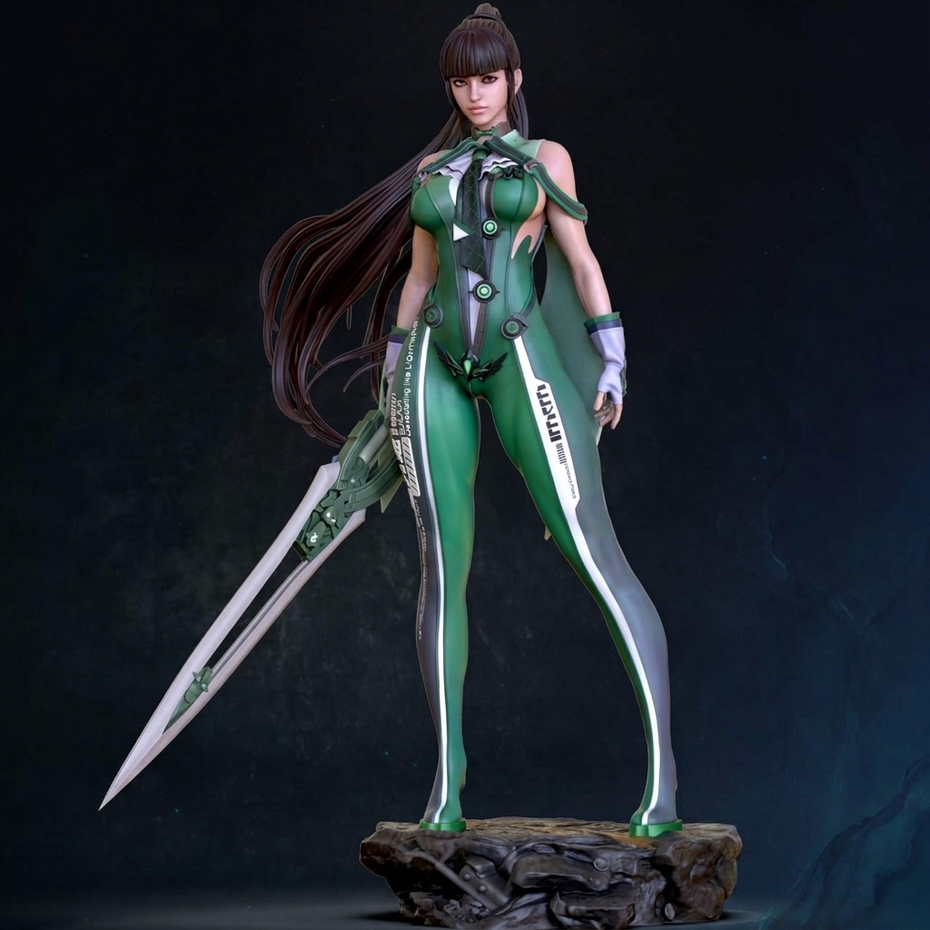 Cyber-Fighter Collection - High-Fidelity 3D Statue STL Bundle - Payhip