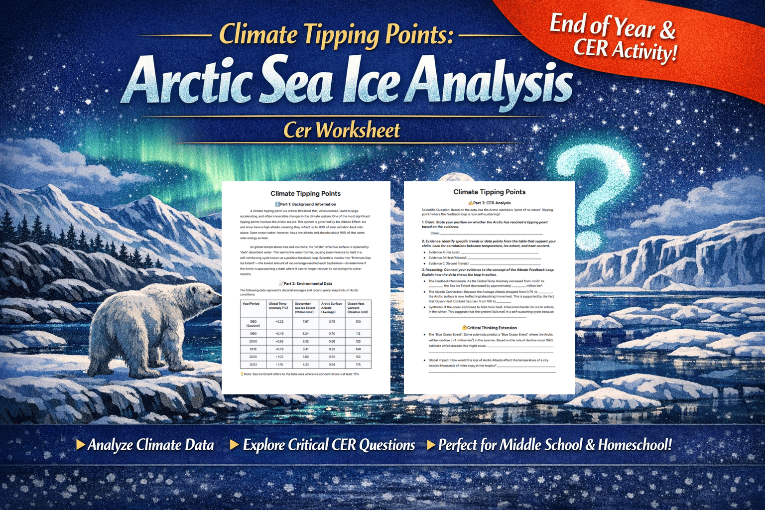 Climate Tipping Points | CER Worksheet | End of Year Activity