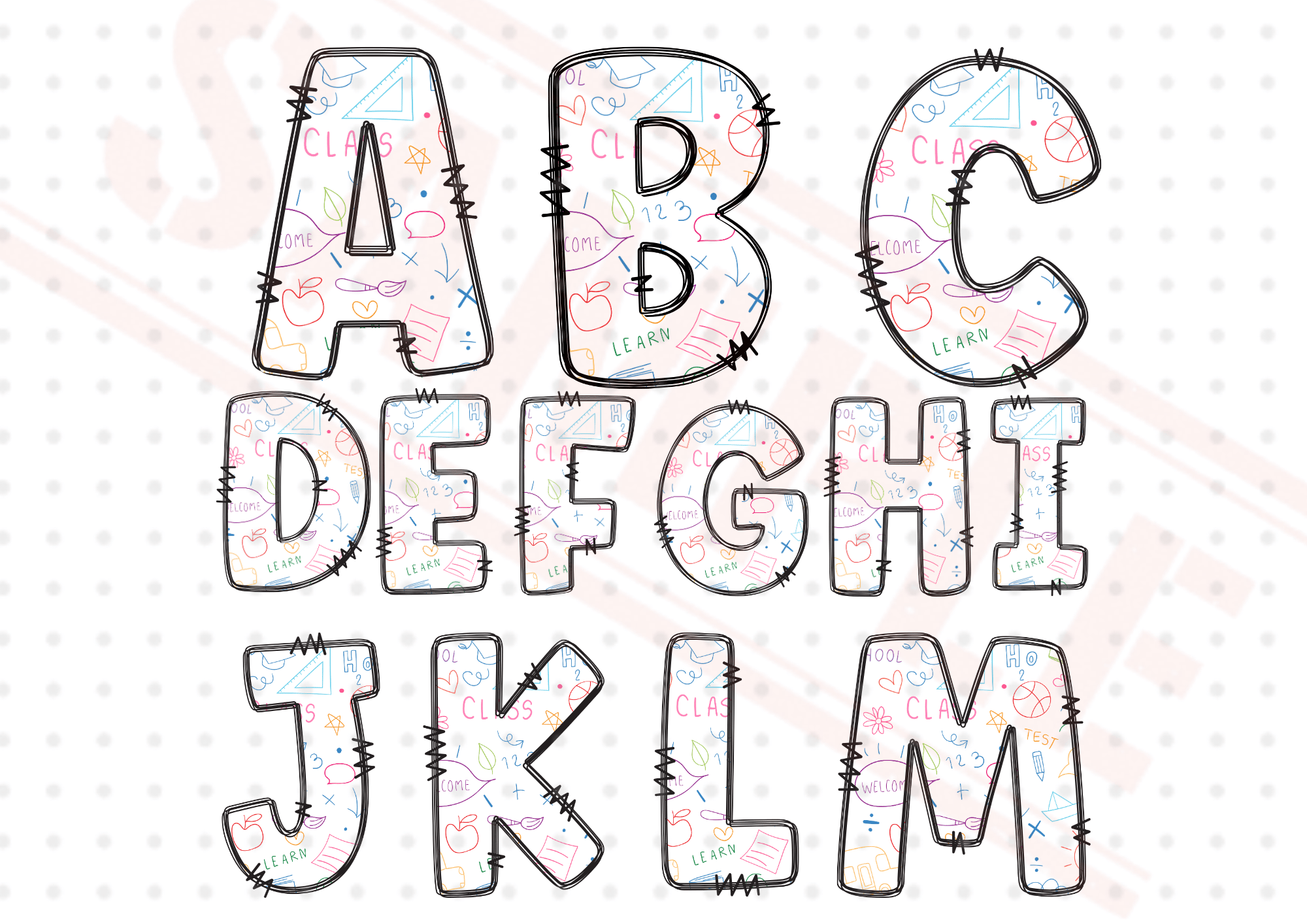 school theme full alphabet & 0-9 numbers - Payhip